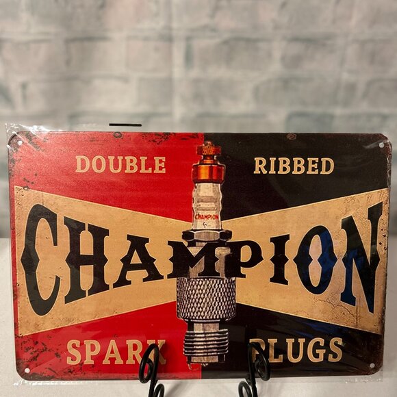 Wall Decor | Champion Spark Plugs Metal Sign | Poshmark